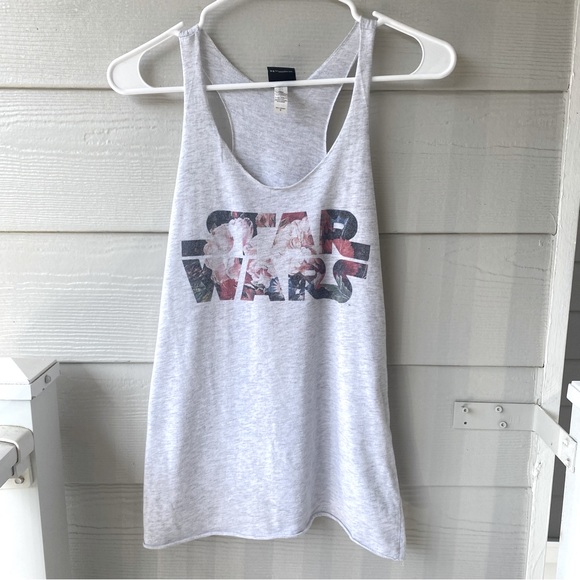 Star Wars | Tops | Star Wars Floral Logo Grey Tank | Poshmark